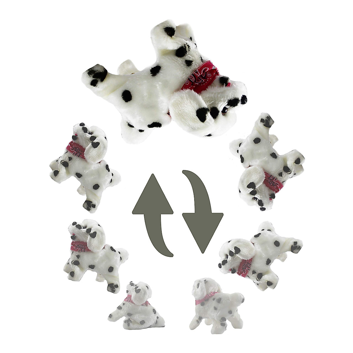 Haktoys 2-Pack Flip Over Puppy Battery Operated Somersaulting, Walking, Sitting, Barking Plush Cute Little Toy Dog Great Gift for Animal and Pet Loving Toddlers and Kids