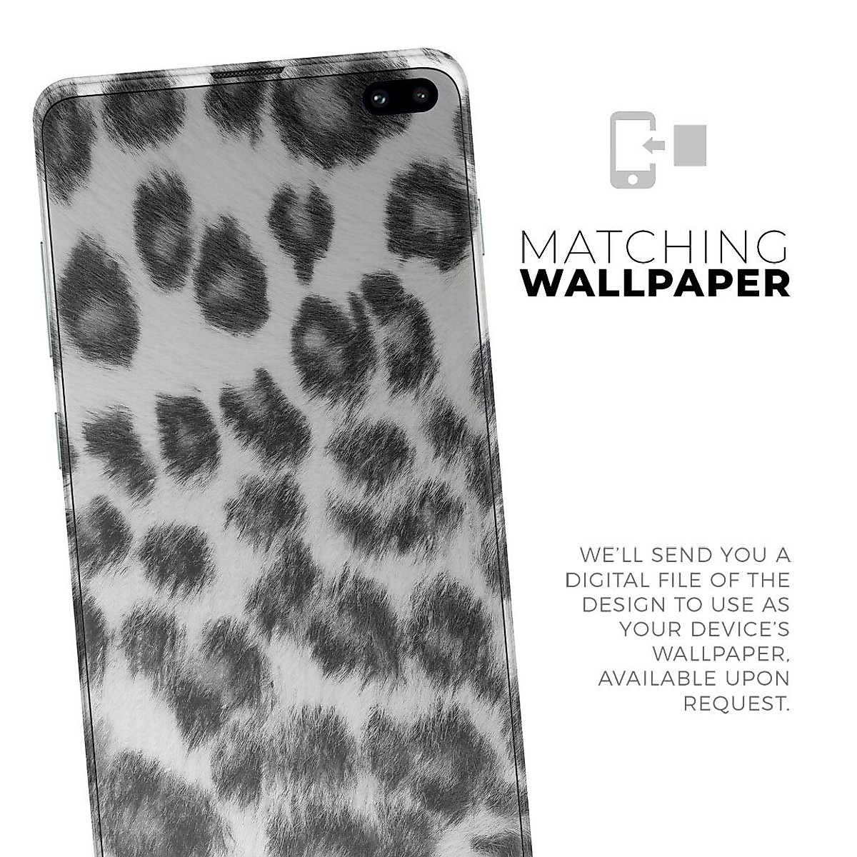 DesignSkinz Real Snow Leopard Hide Protective Vinyl Decal Wrap Skin Cover Compatible with The Samsung Galaxy S20 (Screen Trim & Back Glass Skin)
