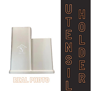 SV Home & Deco All-in-One 19-Piece Kitchen Utensils and Knives Set: 14 Cooking Utensils + 5 Essential Kitchen Knives for a Complete Culinary Experience (White), SMALL, N0516