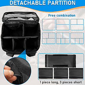 TORIBIO Knitting Bag Yarn Storage Tote, Large Crochet Organizer with Removable Dividers, Yarn Holder Case for Unfinished Project, Knitting Needles, Crochet Hooks, 12.2" x7.9" x8.7"