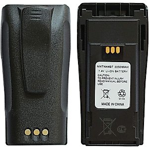Nozza NNTN4497CR 7.4V 2250mAh Li-ion Battery High-Capacity Compatible for Motorola Radio NNTN4496 NNTN4497 CP040 CP150 CP200 CP200D CP200XLS CP250 EP450 DEP450 PR400 GP3188 GP3688 with Belt Clip