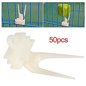 Bird Fruit Fork, 50PCS Plastic Birdcage Fruit Holder Parrot Feeding Fork Birds Food Feeder Tool Accessory for Parrots Hamster(Bird Fruit Fork)