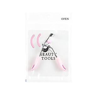 MICPANG Eyelash Curler with Built in Comb Eye Lash Curler Lash Tool with Brush Mini Small Best Eyelash Curler with Lash Separator 2 Refill Pads Portable Compact Plastic Partial Makeup Curler (Peach)