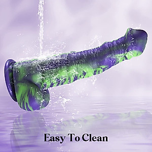 11.5" Huge Giant Dildo, Big Monster Dildo Silicone Large Thick Dildo with Strong Suction Cup, Purple Realistic Lifelike Dildo Fake Penis for Advanced Player, Anal Adult Sex Toys for Women Men…