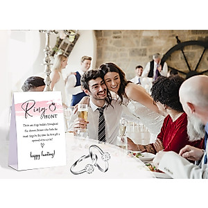 Pink Swash Ring Hunt Game, Find the Rings Bridal Shower Game with 30 Fake Rings, Modern Bridal Shower Decorations, Wedding Shower or Bachelorette Party Supplies - 05