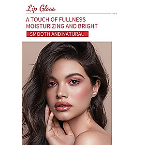 MAEPEOR Shiny Lipgloss Set 6PCS Smooth Moisturizing Lip Gloss Neutral Nude Nourishing Glossy Lipgloss (6PCS Set A)