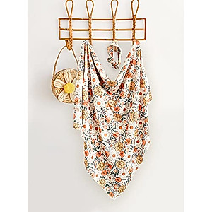 Konssy Baby Girl Newborn Receiving Blanket with Headband Set Baby Swaddle Floral Motif Nursery Swaddle Wrap