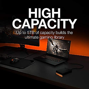 Seagate FireCuda Gaming Hard Drive External Hard Drive 2TB - USB 3.2 Gen 1, RGB LED lighting for PC and Mac with Rescue Services (STKL2000400)