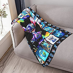Versatile Super Soft Printed Bed Blanket Cute Flannel Fleece Blanket Cozy Warm Plush Blanket for Sofa Living Room or Outdoor Camping, Gift for Family & Friends (50" x 40")
