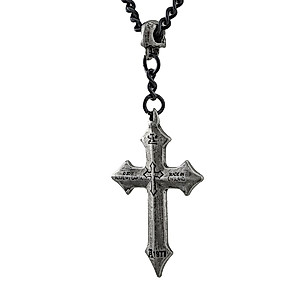 Alchemy Gothic Black Enamel Osbourne`s Cross Necklace