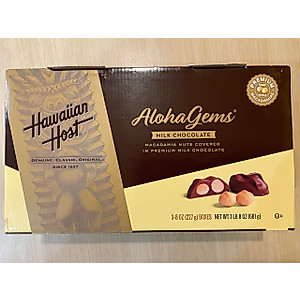 Hawaiian Host Aloha Gems 24 OZ Macadamia Nuts Covered in Premium Chocolate