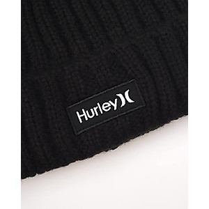 Hurley Mens Winter Hat Eagle Flats Cuffed Beanie, Size One Size, Black