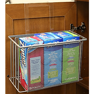 DecoBros Over Cabinet Door Organizer Holder, Silver