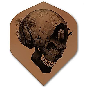 US Darts 3 Sets (9 Flights) Alchemy Copper Graveyard Skull Standard Dart Flights - Ex-Tough