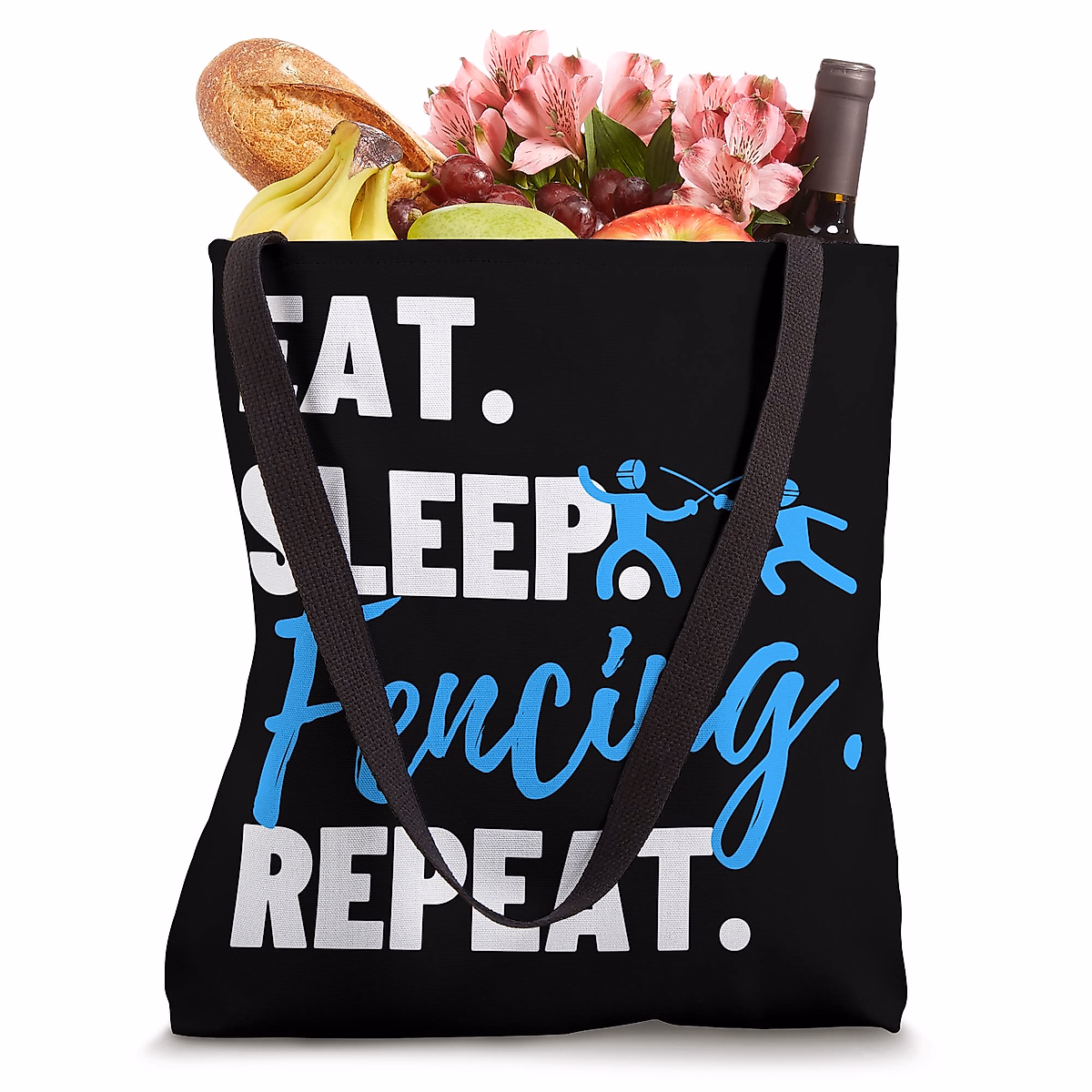 Eat Sleep Fencing Repeat - Fencing Tote Bag