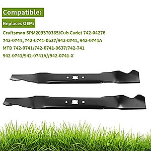 OTDSPARES 331528B Mulching Blade 742-04100, 742-0741, 742-0741A, 942-0741, 942-0741A for 21 Inch Cut Replaces MTD/Cub Cadet/Troy-Bilt, 2 Pack