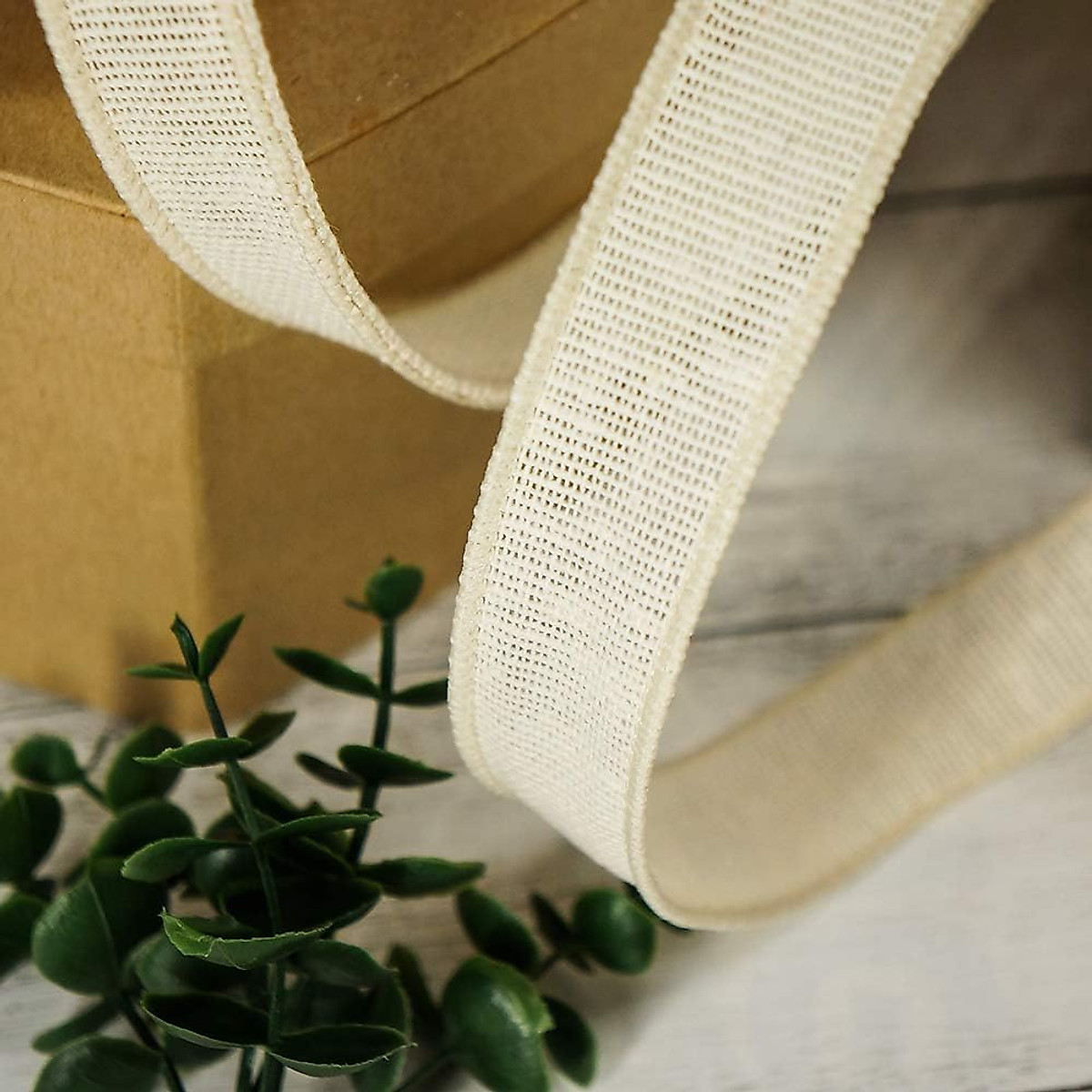 CT CRAFT LLC Canvas Wired Ribbon for Gift Wrapping, Home Decor, Decoration DIYs and Crafts, 2.5 Inch x 10 Yards x 1 Roll - Gray
