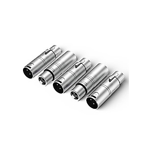 CableCreation XLR Adapter 5PACK, XLR to XLR Gender Changer, XLR Female to Male Connector, 3 Pin XLR Microphone Cable Extension Coupler Compatible Mixer,Speaker,Amplifier for Studio,Live-Stage