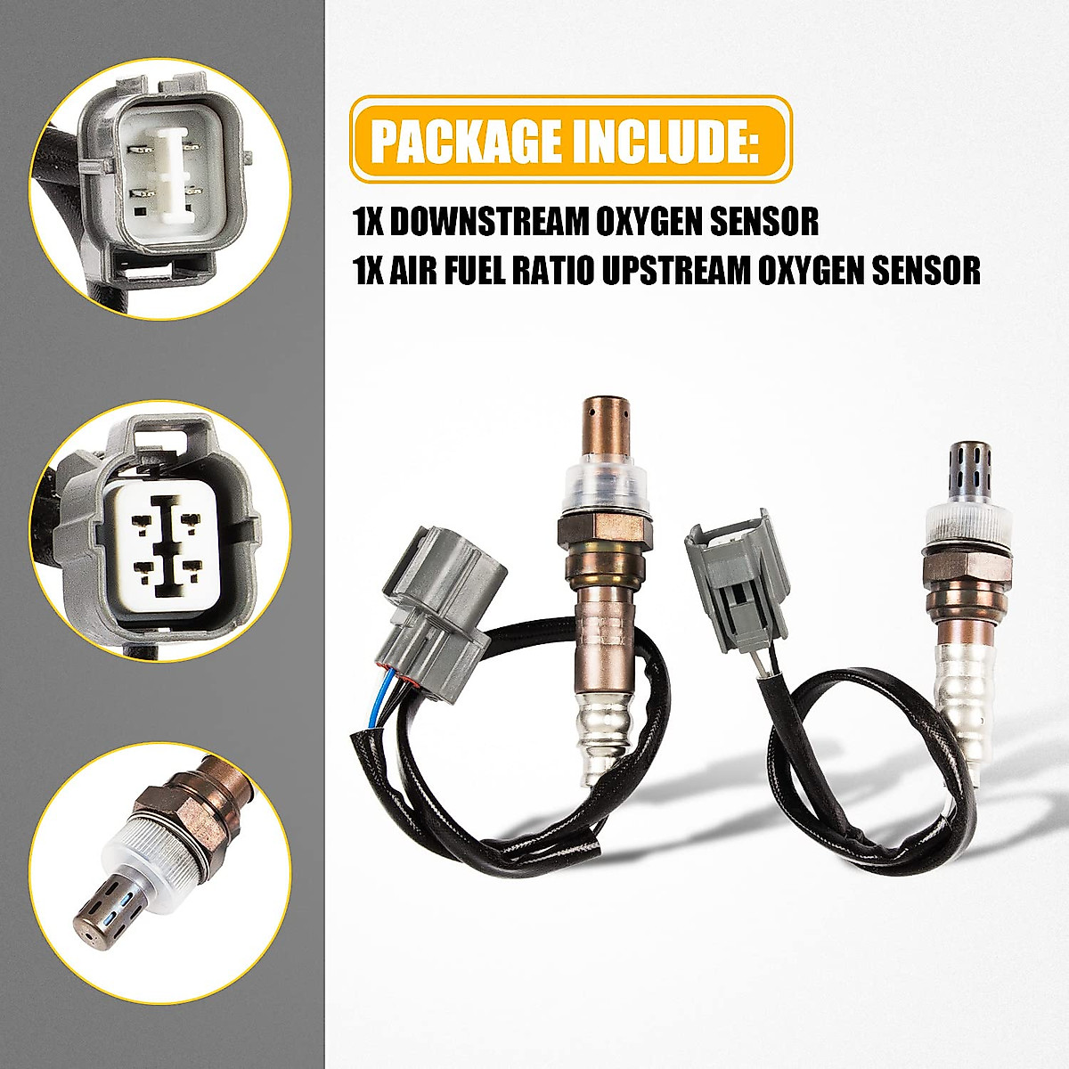 RANSOTO 2 pcs Upstream & Downstream O2 Oxygen Sensor Air Fuel Ratio Compatible with 2002 2003 2004 Honda CR-V CRV EX LX 2.4L Replaces 234-9005 234-4125 15575 13706