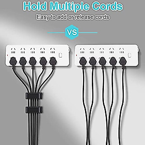 TidyHelper Cable Management Clips, Large Clips for Under Desk Wire Management, Adhesive Organizer Multiple Cord (Computer/PC, Network, TV, Ethernet, Electric Wires) Black 20 PCS