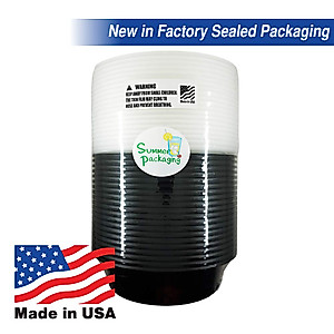 Pactiv [20 Sets] Round Meal Prep Containers with Lids, Food Storage, Take Out, Lunch Box, Portion Control, Microwave/Dishwasher/Freezer Safe, BPA Free, Factory Sealed, Made in USA (24 OZ - Medium)