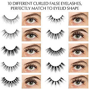 Leelosp 80 Boxes Bulk Mink Lashes 10 Styles Wholesale False Fluffy Eyelashes Volume Lashes 12-20 mm Fake Lashes with 80 Lash Brush Mixed Natural Look 3D Lash