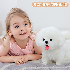 Robot Dog Pet Plush Interactive Maltese Simulation Dog-Realistic Puppy Dog Toy for Kids-with Walking, Barking, Wagging Tail & Talking-Like Real Robotic Present Pet Toy for Toddler Kids Girls Boys