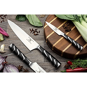 Rockingham Forge 128 Series 4 Inch Vegetable Knife with German Steel Blade, Ergonomic Handle Made of ABS Plastic and Steel, Paring Knife