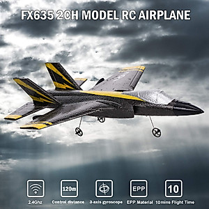 GoolRC FX635 RC Airplane, 2 Channel RC Plane, 2.4Ghz Remote Control Airplane, Ready to Fly Foam Glider with 3 Axis Gyro, Fixed Wing Aircraft Toys for Beginners, Kids and Adults