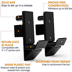 Yes4All Power Rack J-Hooks 2x2 + Weight Holder Attachment 2x2