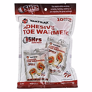 Yaktrax 5-Hour Adhesive Toe Warmer, 10 Pair