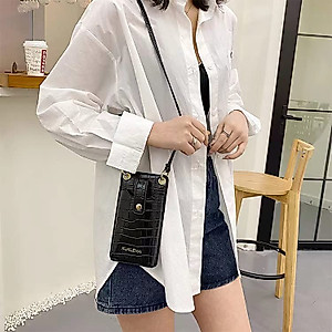 Cecety TM Cell Phone Purse Small Crossbody Bag Wallet Case for iPhone 13 12 11 Pro Max/Samsung Galaxy S20 S21 FE S22 A53 A52 (Black)