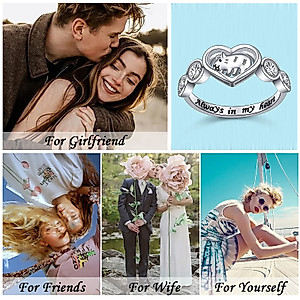 925 Sterling Silver Cute Animal Engraved Always in My Heart Guinea Pig Pet Hamster Ring for Women Memorial Gift, Size 7