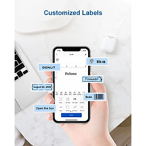 POLONO Thermal Label Maker Tape Replacement Compatible with D30, P10 E1, L1, Q1 Label Printer, Not for POLONO P31S, 15mmx40mm/0.5x1.57inch, 180 Labels/Roll, P10 Thermal Printing Label Paper (Blue)