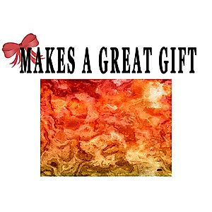 Orange Marble Art Kitchen Glass Cutting Board Modern Decorative Gift Abstract Wavy Contrast Design