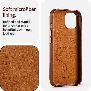 LONLI Edition - (for iPhone 14) - Premium European Genuine Leather Case | Develop Patina Over Time | Compatible with Magsafe - Brown