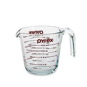 Pyrex Prepware 6001075 2-cup Measuring Cup, Red Graphics, Clear