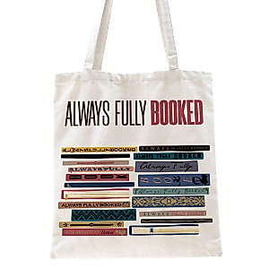 IHopes+ I want to always fully book reusable tote bags Fun library canvas tote bags for lovers, bookworms, men, women, friends for gifts