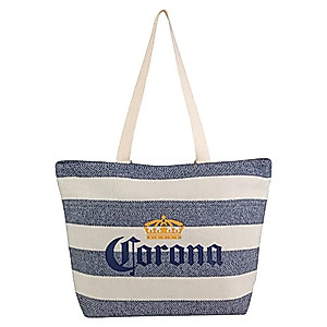 20" Corona Striped Beach Bag