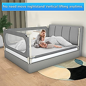 MagicFox Bed Rails for Toddlers, Extra Tall 32 Levels of Height Adjustment Specially Designed for Twin, Full, Queen, King Size - 2023Upgrade Model Safety Bed Guard Rails for Kids