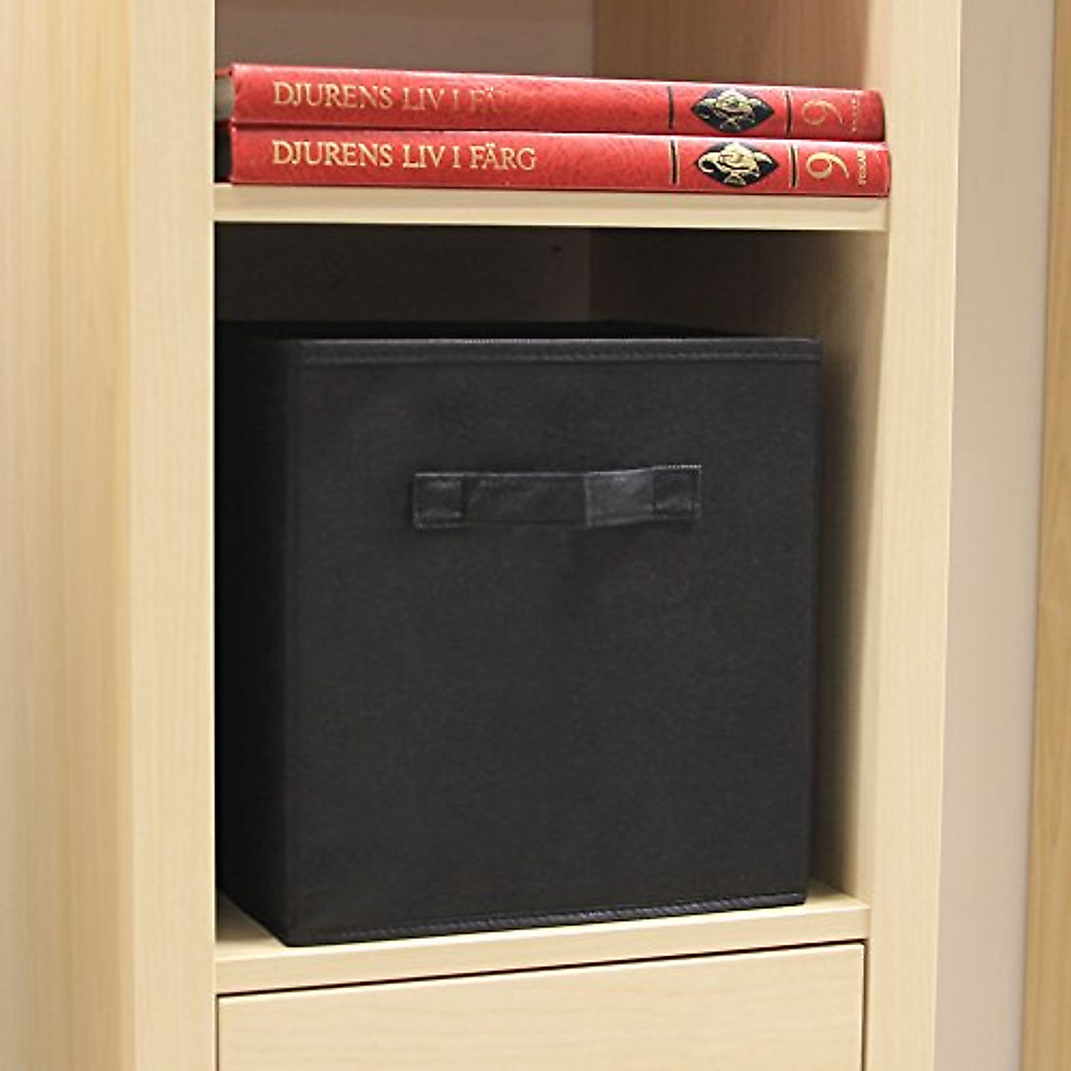 EZOWare Set of 12 Foldable Basket Bin Collapsible Storage Cube For Nursery, Kids Toys Organizer, Shelf Cabinet - (Purple + Black)