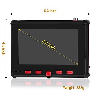 SGEF CCTV Tester 4-in-1 Portable Camera Tester HD 8MP AHD/TVI/CVI/CVBS Analog Tester 4.3-inch LCD Moniter Analog Video Test Cable Test PTZ Control 12V Power Output UTC OSD Control (6300W)