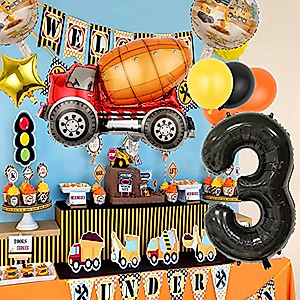 Construction 3rd Birthday Party Supplies for Boys, Cars and Trucks Balloons Construction Trucks Party Decorations for three Birthday Party Construction Tractor Themed Birthday Party Favor