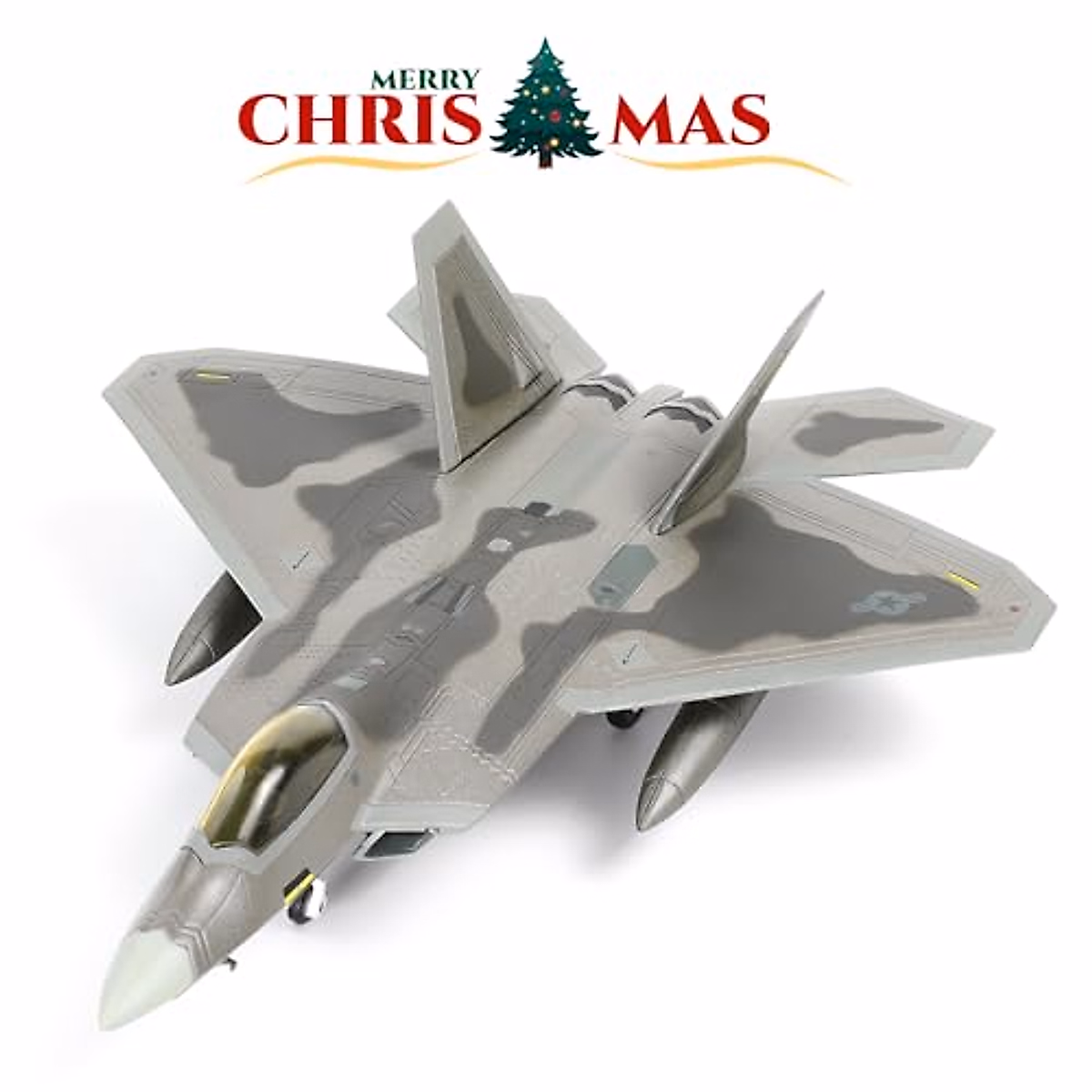 NUOTIE F-22 Raptor 1/100 Scale Diecast Metal Fighter Jet Model Stealth Combat Airplane Air Force Aircraft Alloy Model with Stand for Adult Military Collections or Gift (FF 03049)