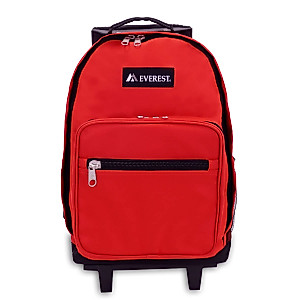 Everest Wheeled Backpack - Standard, Red, One Size,1045WH-RD/BK