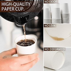 Vumdua 300 Pcs 6 oz Disposable Paper Cups, Hot Cold Beverage Drinking Cup for Coffee, Water, Tea, Juice, Espresso & Cortado (White)