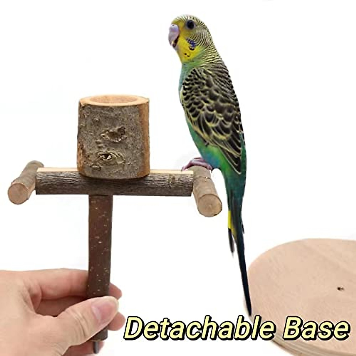XLpeixin Bird Playground Parrot Playstand Birds Play Stand Wood Exercise Perch Gym Stand Hanging Swing Toys for Small Medium Parakeets Canaries Cockatiels Lovebirds and More…