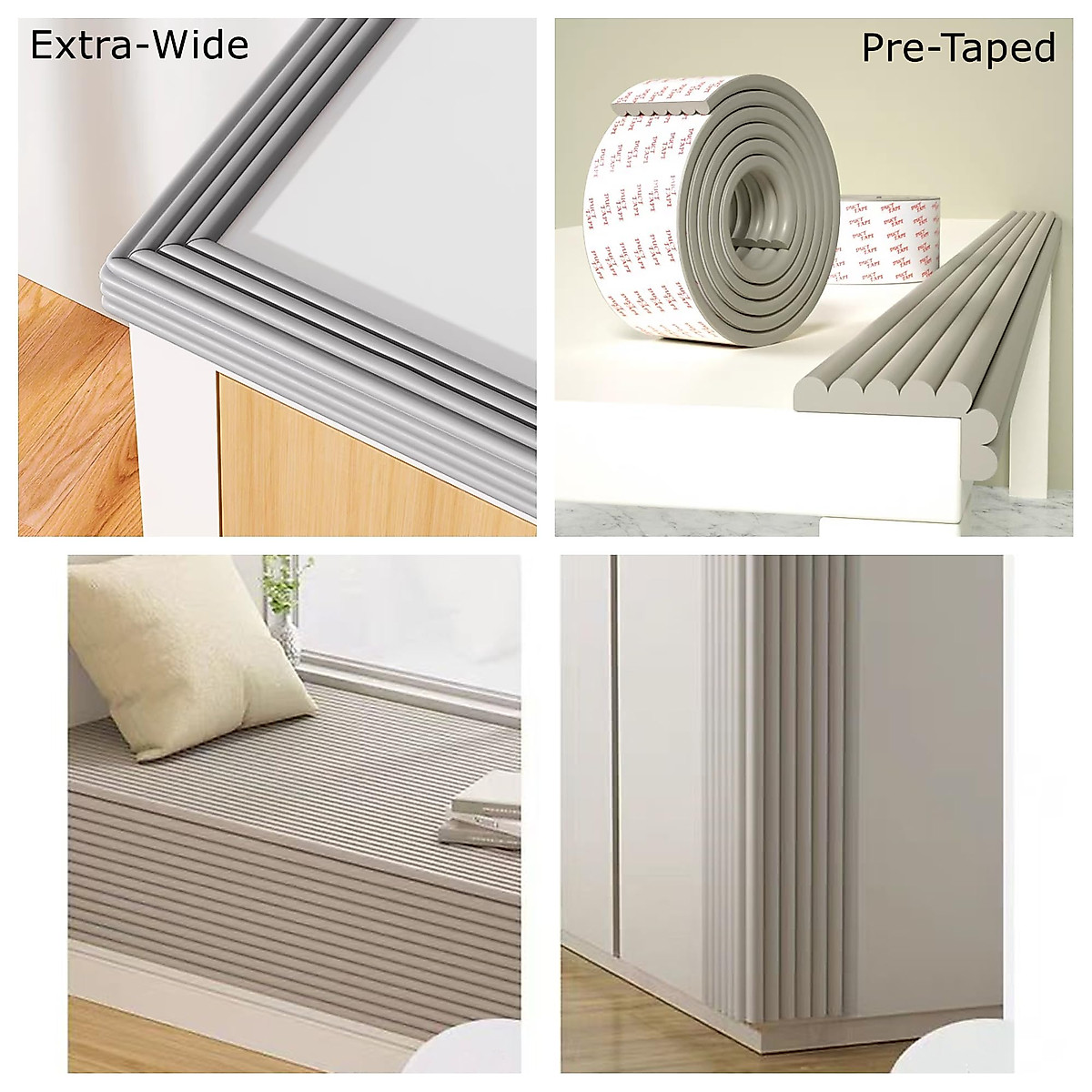 M2cbridge Multifunctional Edge and Corner Guard Coverage Baby Safety Bumper DIY 6.5 Ft (Grey)