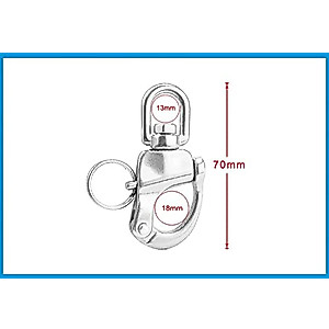 XIOSOIAHOU Hardware Accessories 316 Stainless Steel Swivel Snap Shackle Quick Release Boat Anchor Chain Eye Shackle Swivel Snap Hook for Marine Architectural