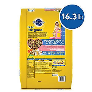 PEDIGREE Puppy Growth & Protection Dry Dog Food Chicken & Vegetable Flavor, 16.3 lb. Bag